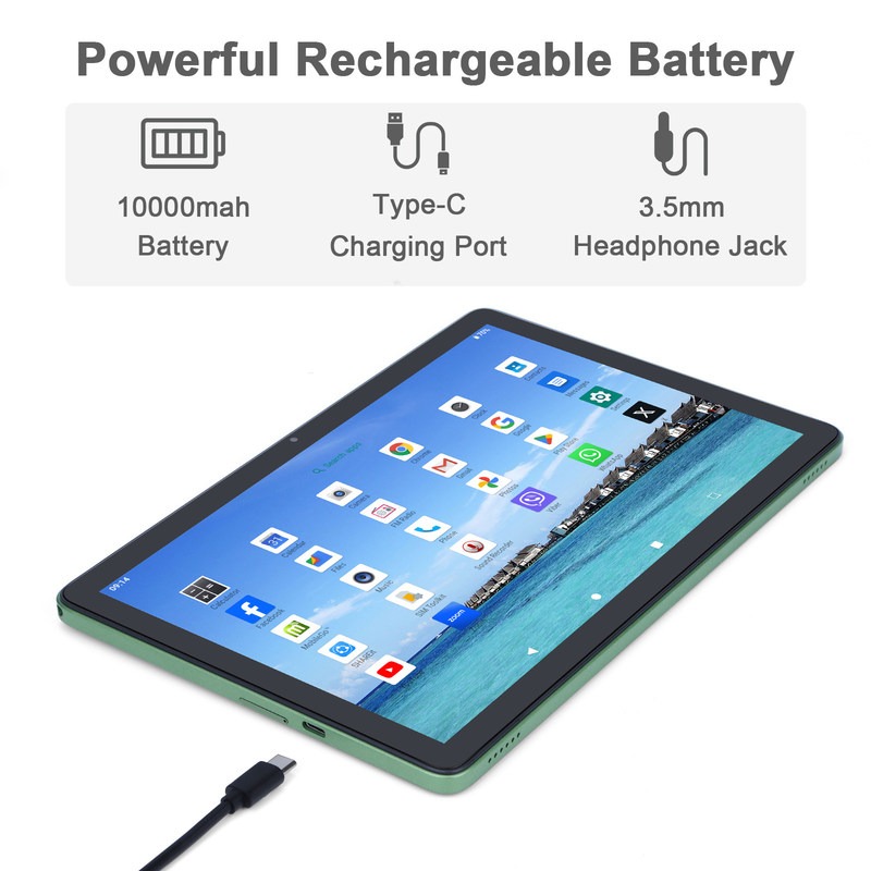 C idea 10.1 inch Android 12 Tablet 8GB RAM 512GB ROM 5G WiFi Tablet ...