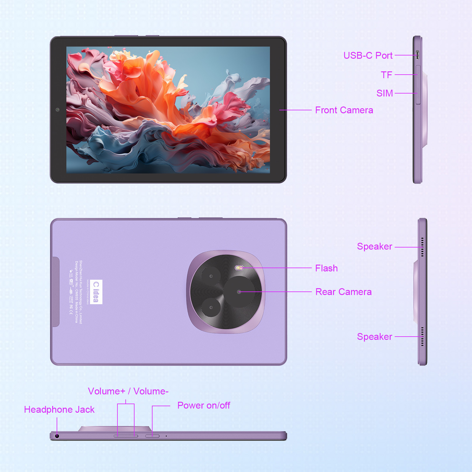 C Idea 9 Inch Tablet Dual Camera Educational Tablet For Students CM935 ...